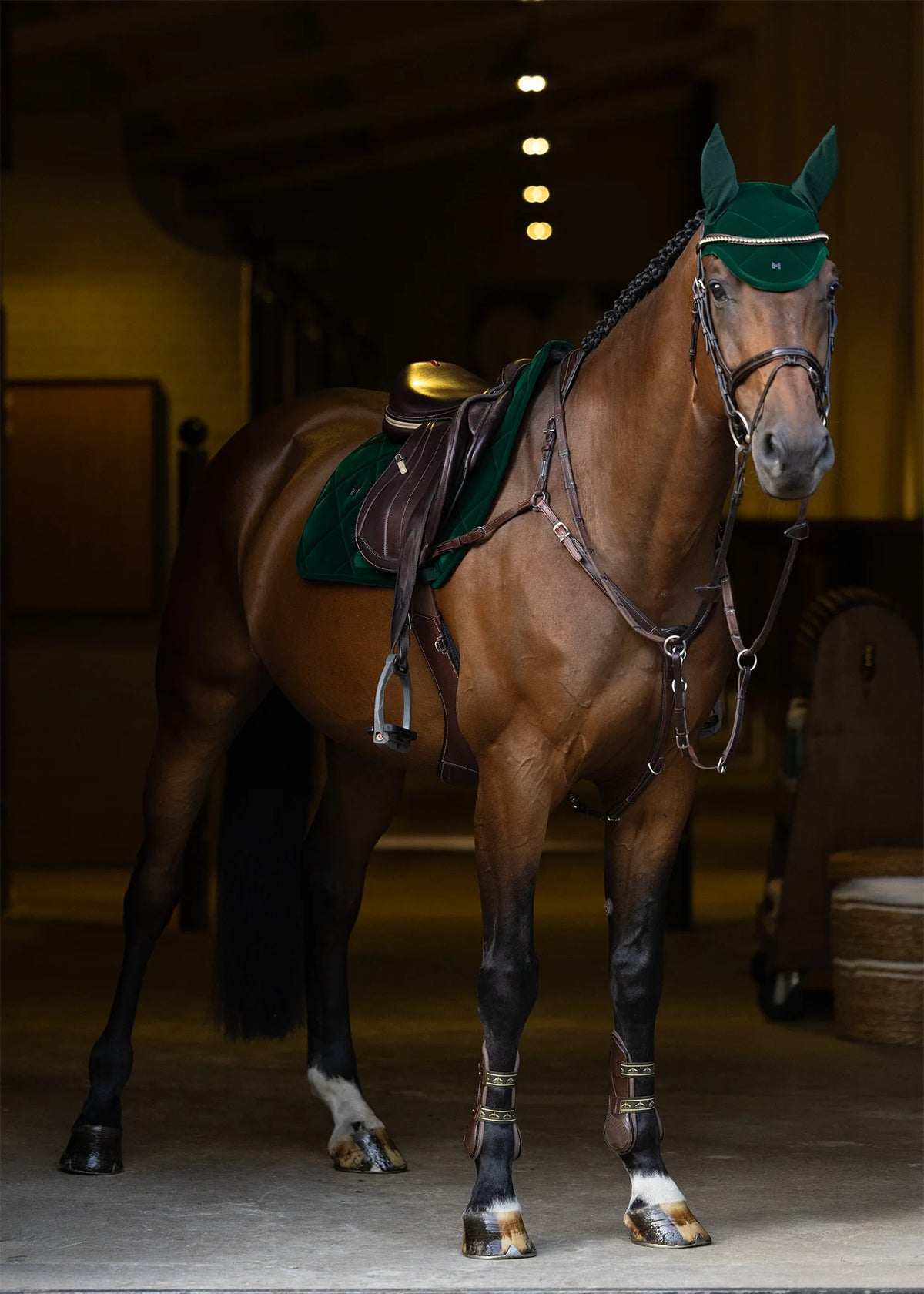 Velvet Ear Bonnet (Jade) – Snaffeur Equestrian
